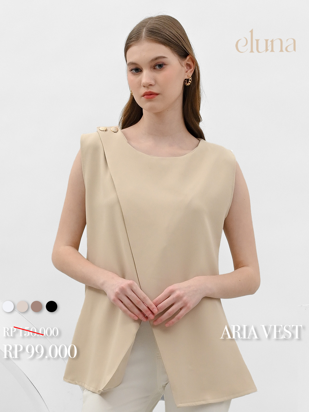 Jual ELUNA - Aria Vest 801 -Atasan Wanita Korean Premium Office Look ...