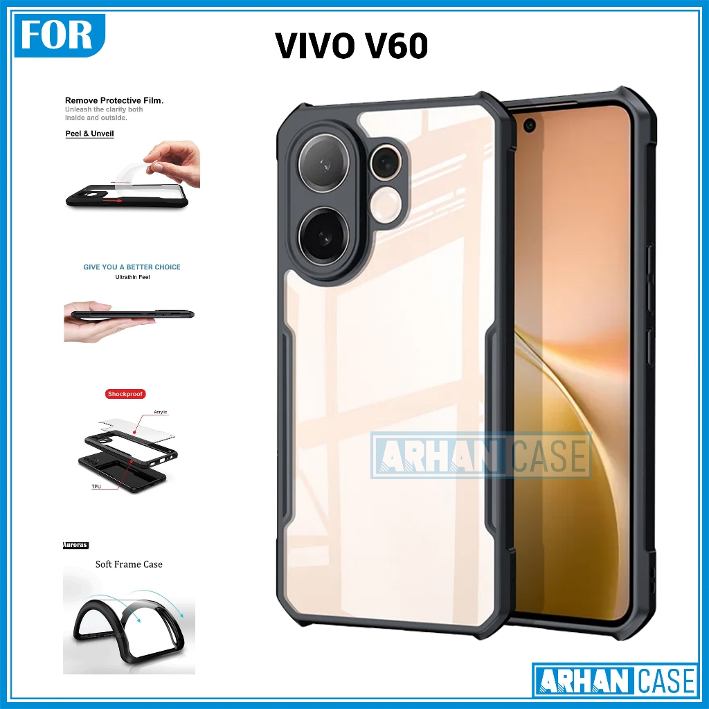 Jual Casing HP Vivo V60 V60 5G Case Pro Camera Black Case Fusion Casing ...