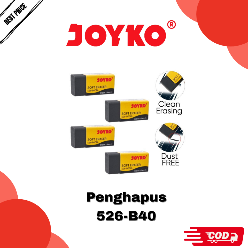 Jual Joyko Penghapus Hitam 526-B40BL Soft Eraser Stip Hitam Small ...