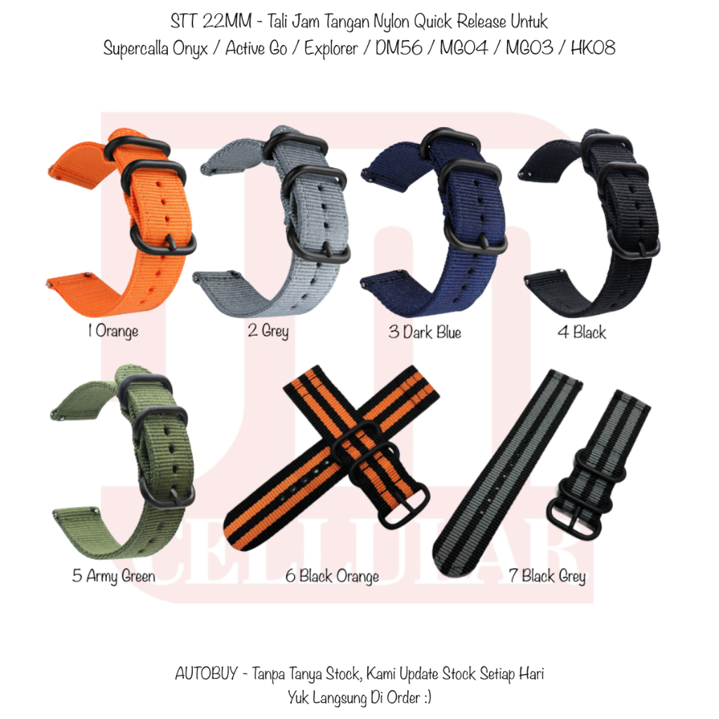 Jual STT Strap 22mm Supercalla Onyx / Active Go / Explorer / DM56 ...