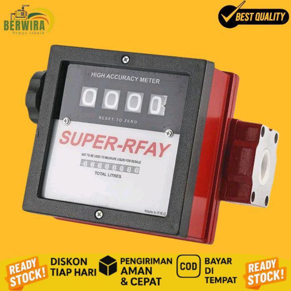 Jual Flowmeter Solar Flow meter Minyak BBM SUPER ERFAY 4 Digit 1,5inch ...