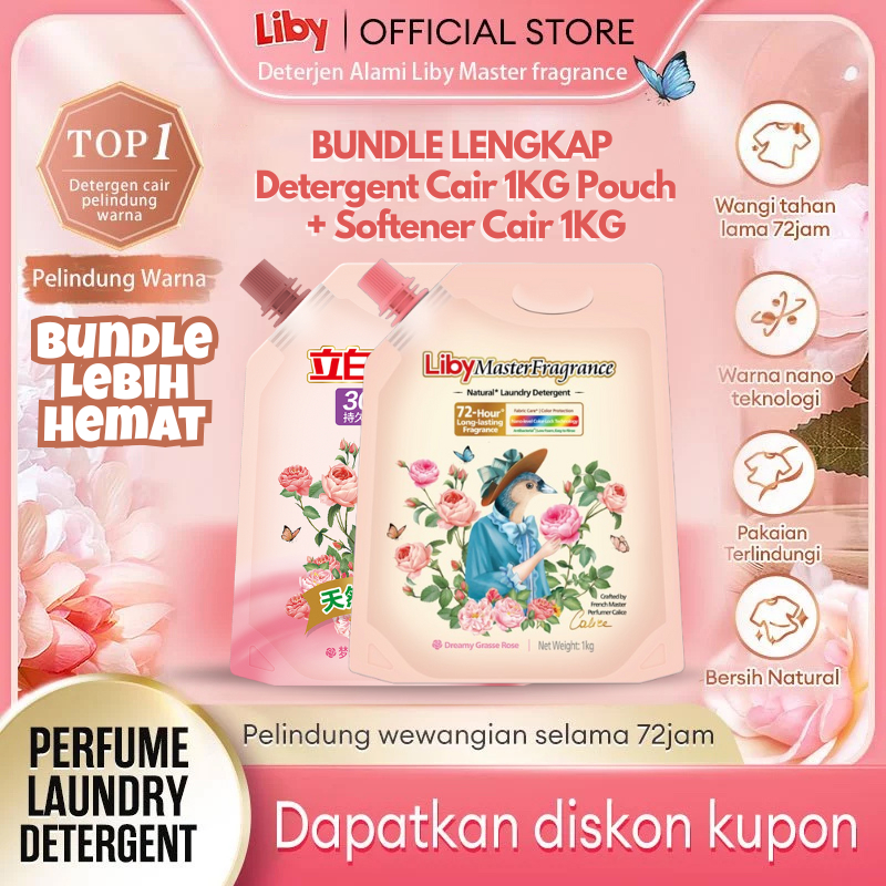 Jual [ 2 IN 1 ] - LIBY Deterjen Cair Refill (1KG) + Softener (1KG ...