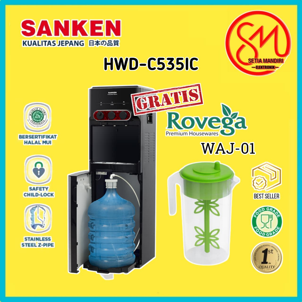 Jual SANKEN Water Dispenser Galon Bawah HWD-C533IC / C520IC / C535IC ...