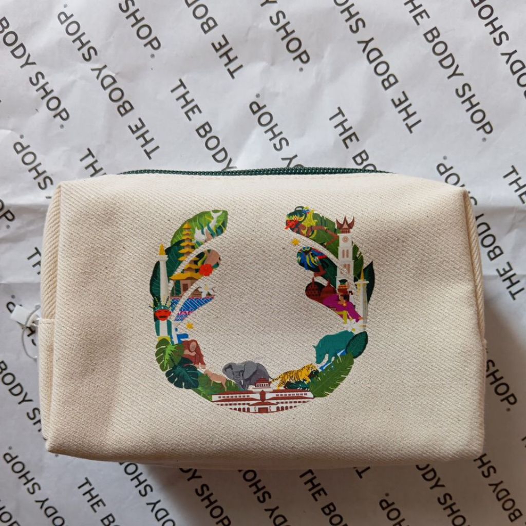 Jual pouch the body Shop canvass festive pouch | Shopee Indonesia