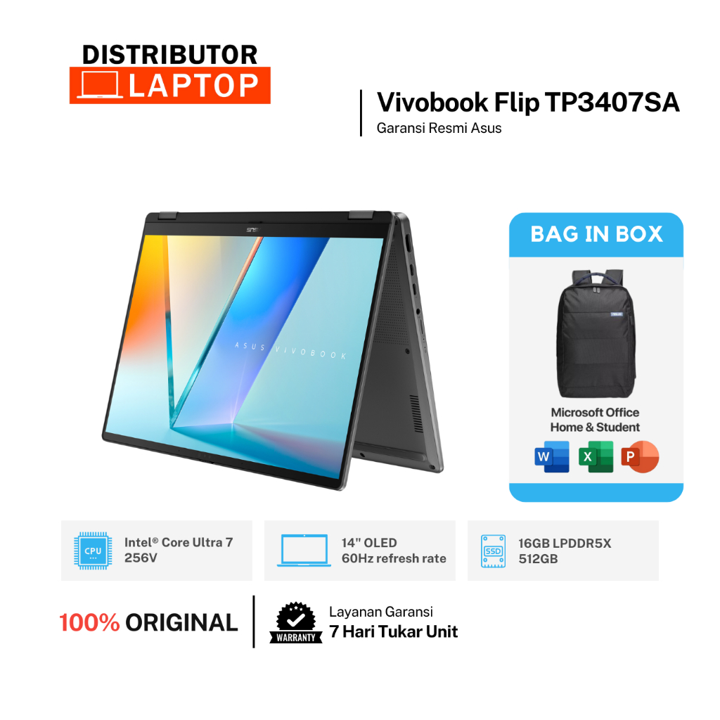 Jual Asus Vivobook 14 Flip TP3407SA 16GB/512GB 14" WUXGA OLED | Shopee ...
