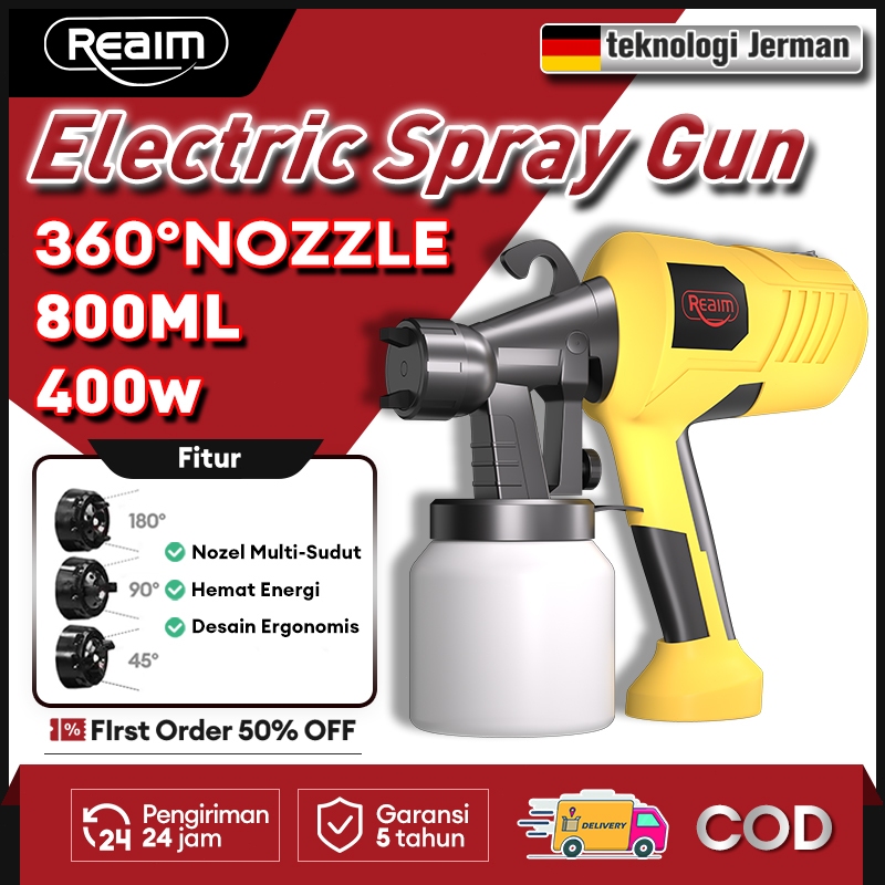 Jual Reaim Electric Spray Gun 400W 800ML Mesin Cat Semprot Paint ...