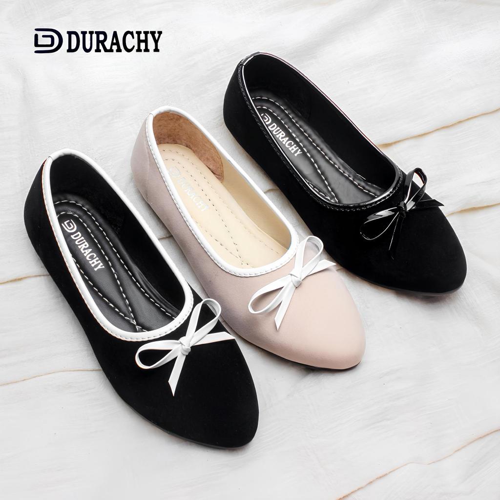 Jual DURACHY Jenny Sepatu Flatshoes Lancip Wanita Bludru | Shopee Indonesia