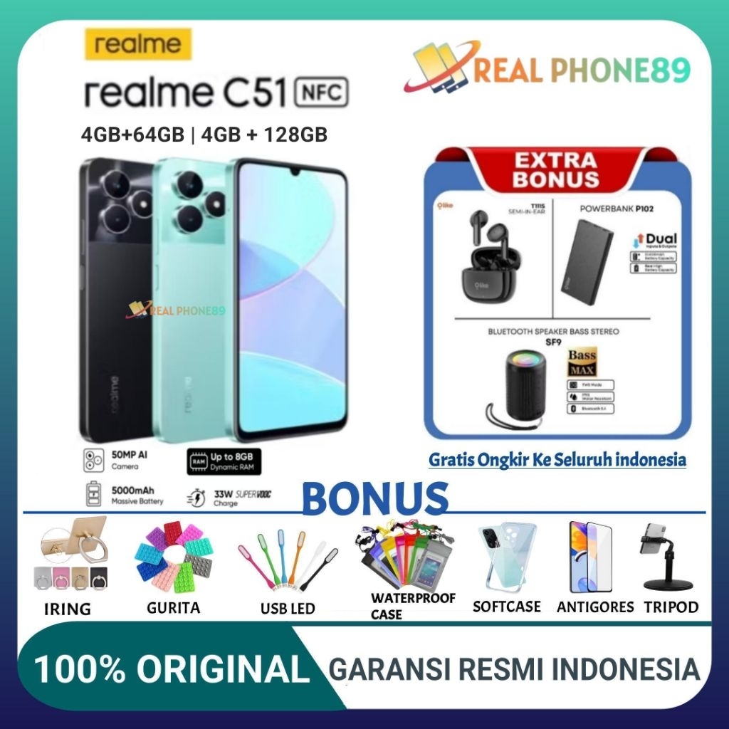 Jual REALME C51 RAM 4/128GB | C 51 4/64GB GARANSI RESMI REALME ...