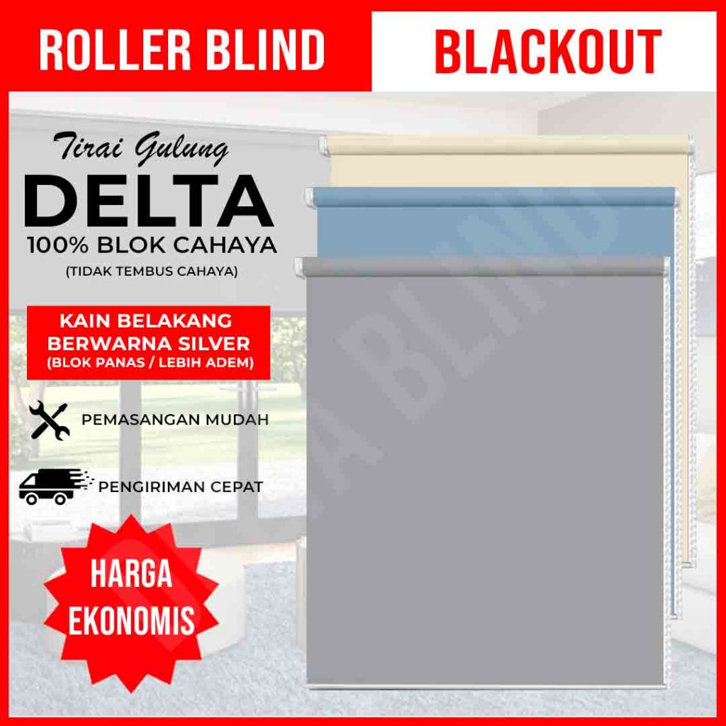 Jual Roller Blind Blackout DELTA Tidak Tembus Cahaya - Tirai Gulung ...