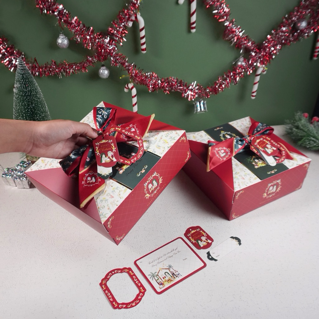 Jual 5 Set Box Jinjing Twilly Noble 20x20x8cm 22x22x7cm Christmas Box ...