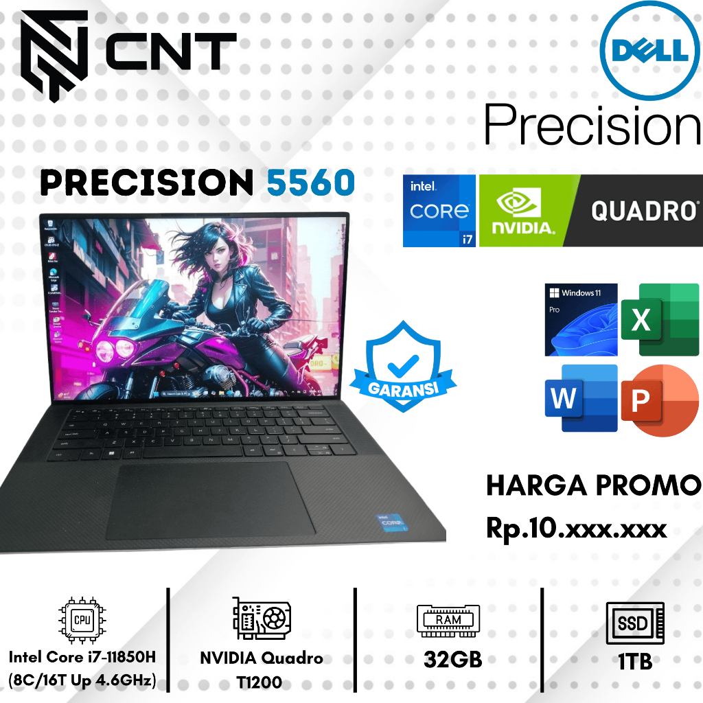 Jual Dell precision 5560 core i7-11TH (32/1 TB) Nvidia Quadro T1200 ...