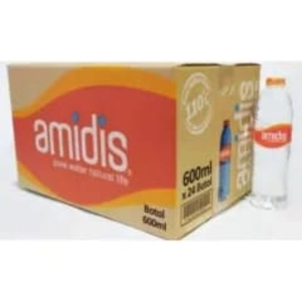 Jual Amidis Pure Water 600 ML Air Mineral 1 Dus isi 24 Botol | Shopee ...