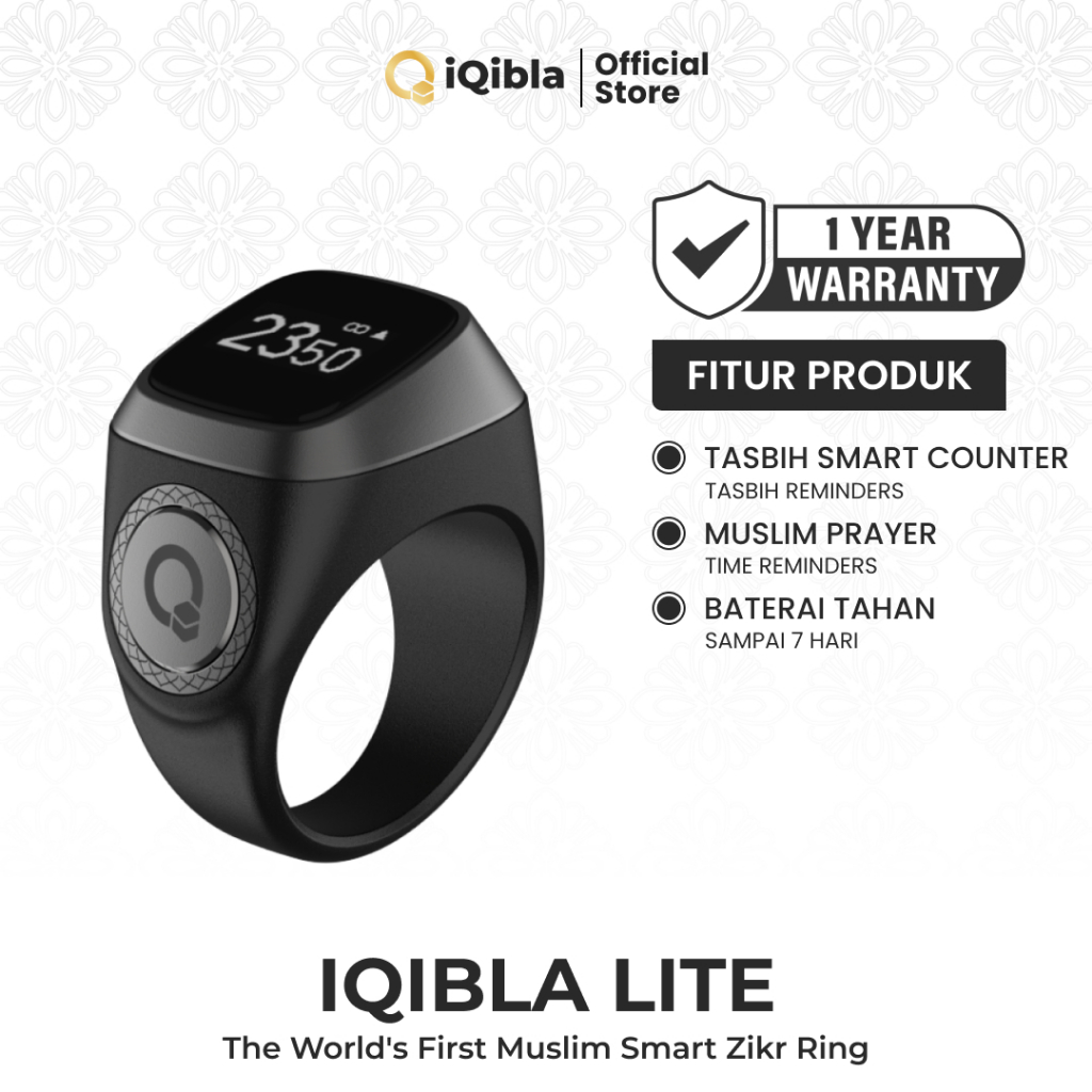 Jual iQibla Zikr Ring Lite E01 Smart Tasbih Digital Hitung Zikir Harian ...