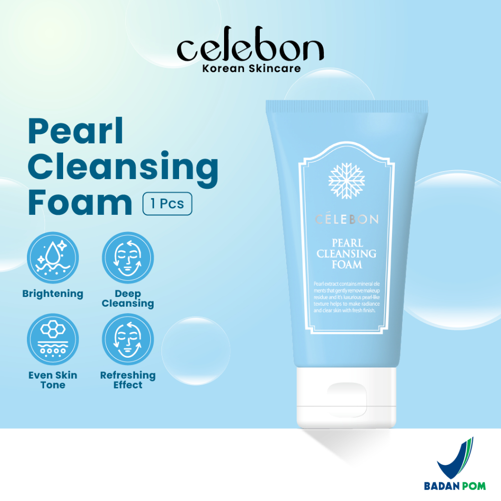 Jual CELEBON - Pearl Facial Foam | Sabun Cuci Muka Untuk Mencerahkan ...