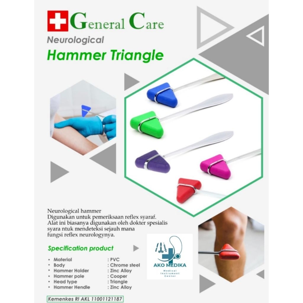 Jual Reflek Hammer Neurological Taylor Triangle Stainless General Care ...
