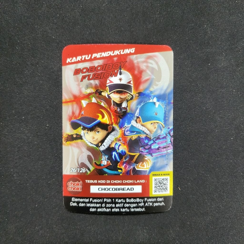 Jual Kartu Rare Boboiboy Choki Choki Silver Card - Boboiboy Fusion ...