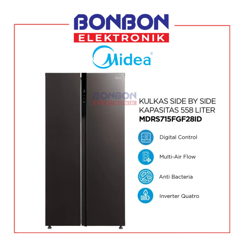Jual Midea Kulkas Side by Side 558L MDRS 715 FGF28 / MDRS715FGF28-ID ...