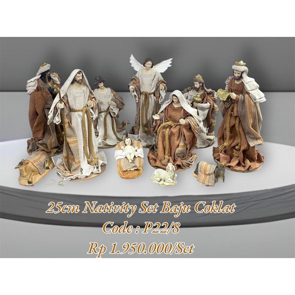 Jual Patung Gua Natal Set Baju Coklat 25cm Premium | Shopee Indonesia