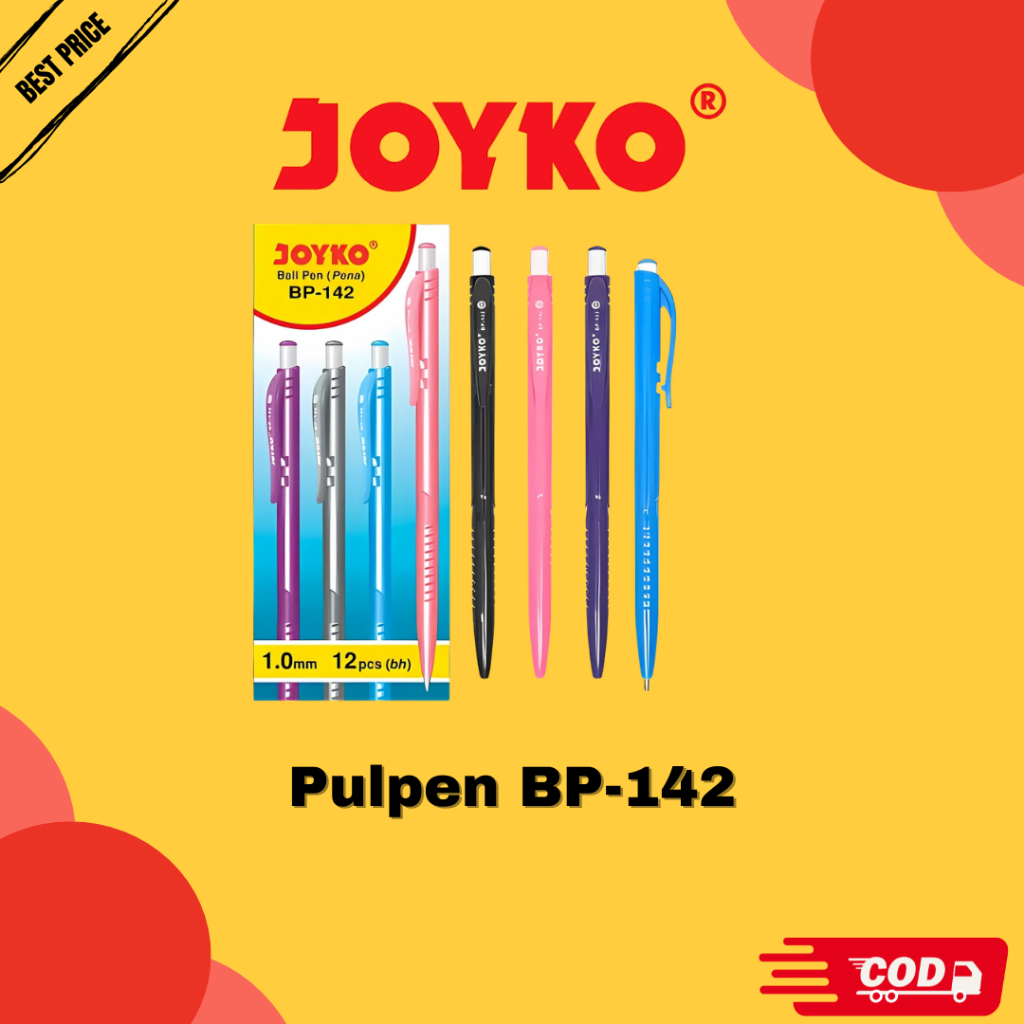 Jual Joyko Ball Pen Pulpen BP-142 Pena Tip 1.0 mm 1 Pack Isi 12 Pcs ...
