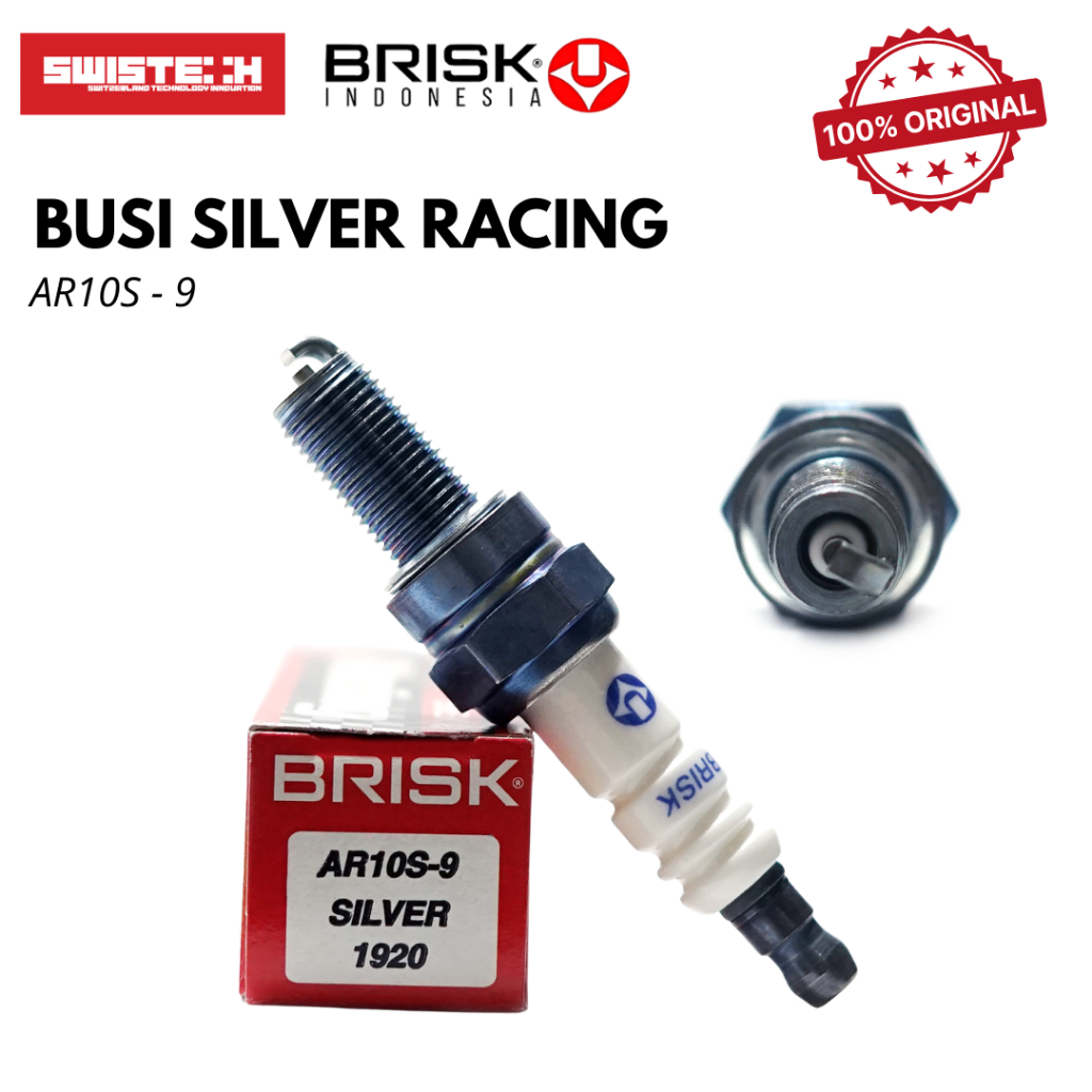 Jual BUSI MOTOR BRISK SILVER RACING AR10S-9 | Shopee Indonesia
