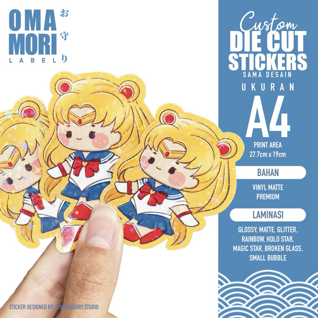 Jual Cetak Custom Sticker Vinyl A4 Die Cut (1 Design) | Shopee Indonesia