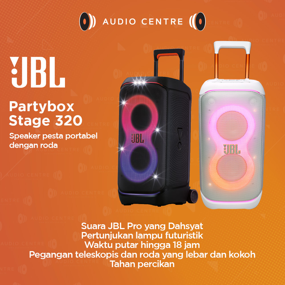 Jual JBL Partybox Stage 320 Party box 320 Portable Speaker dengan roda ...