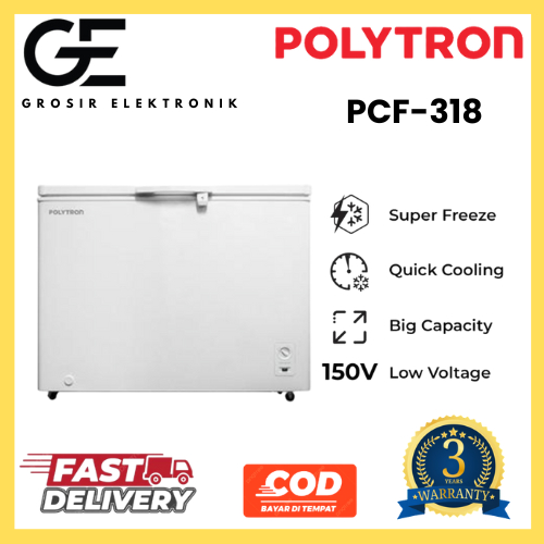 Jual POLYTRON Chest Freezer PCF-318 Quick Cooling Low Watt 300 Liter ...