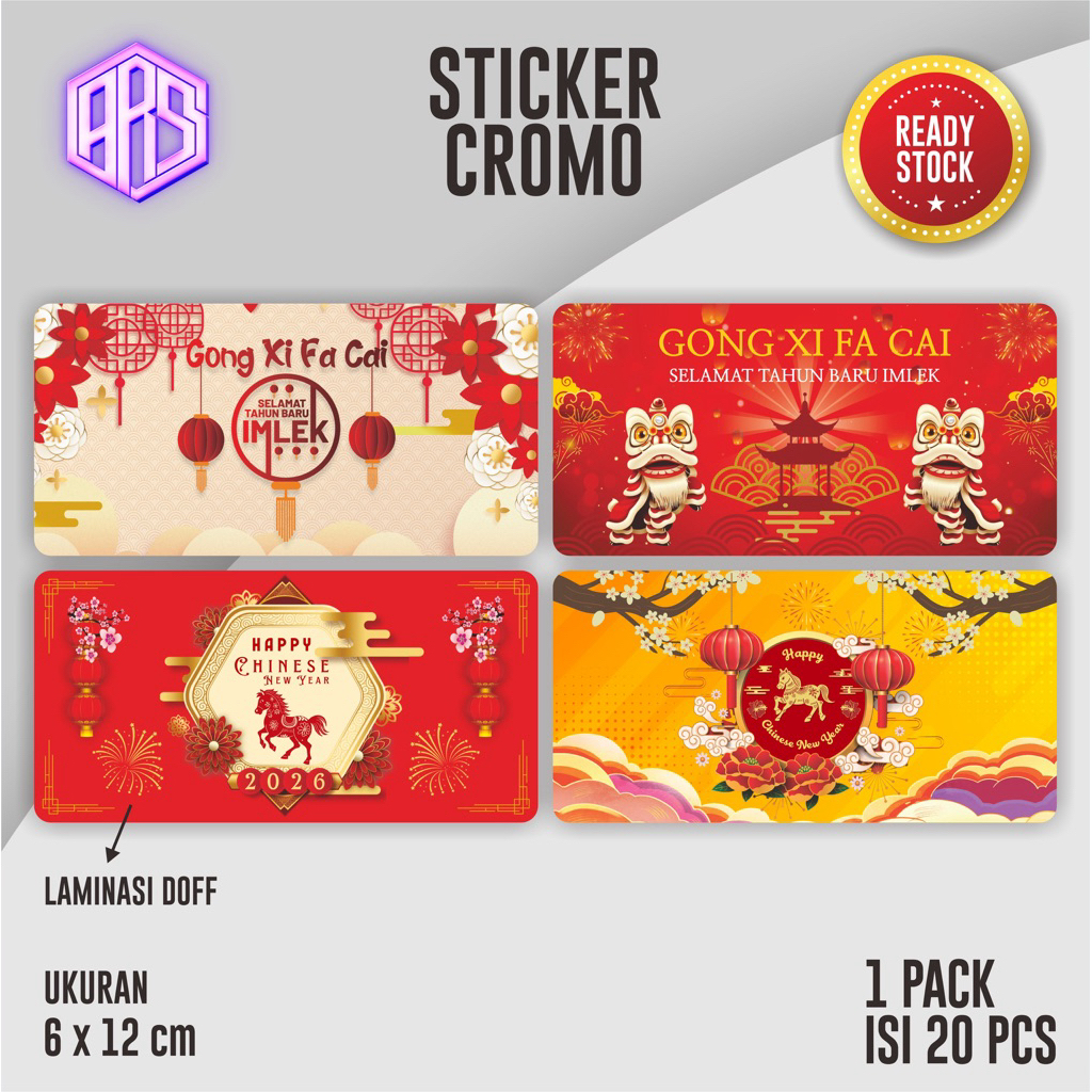 Jual (20Pcs) Sticker Label Imlek CNY 2026 Stiker Chinese New Year ...