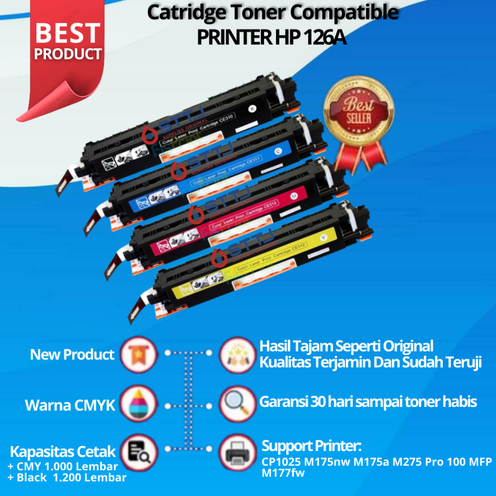 Jual Toner cartridge 126A Compatible Printer HP Color LaserJet Pro ...