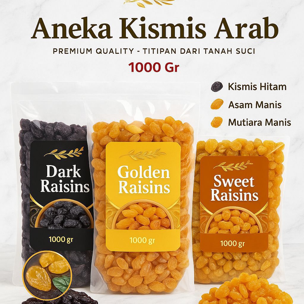 Jual Kismis Arab Premium 1 Kg | Kismis Dark Raisin' Golden Raisin ...