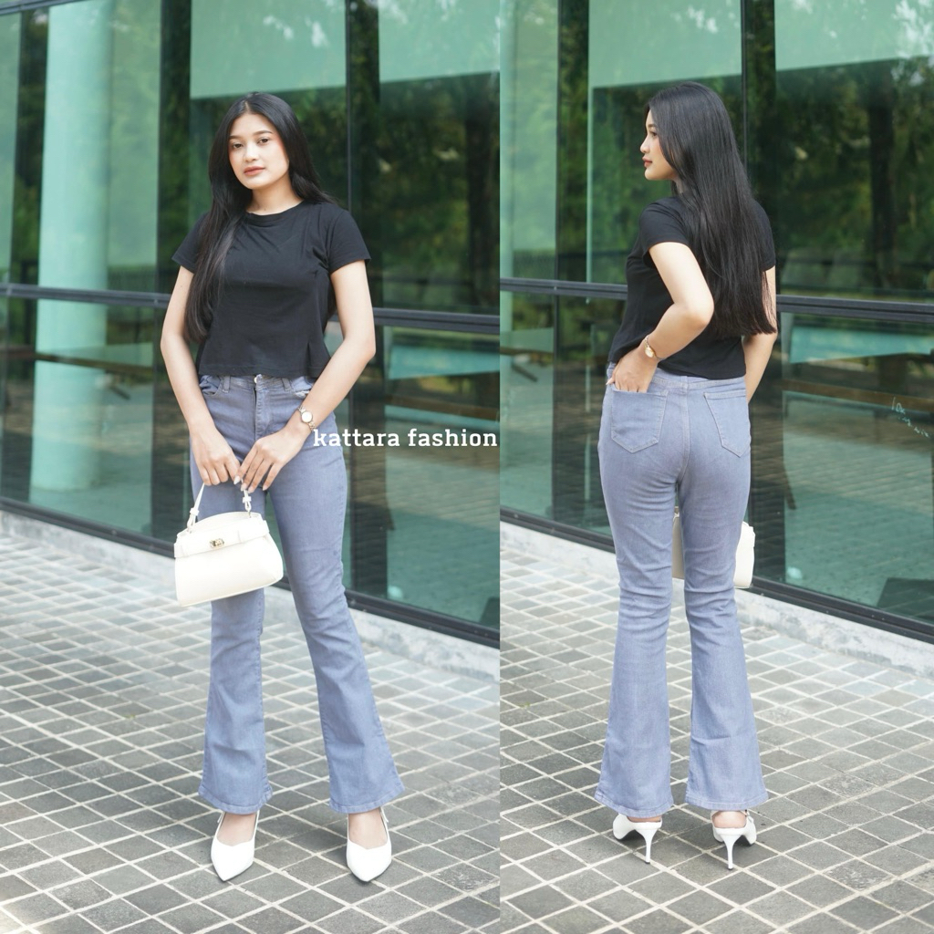 Jual Haighwaist Celana Cutbray Jeans Wanita Korean Style Celana Jeans ...