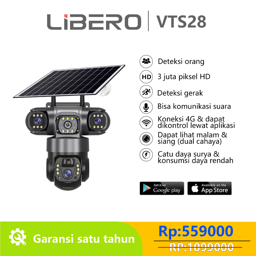 Jual 【LIBERO CCTV】SC28 HD H.265 Deteksi Gerakan & Manusia 128GB Suara 2 ...