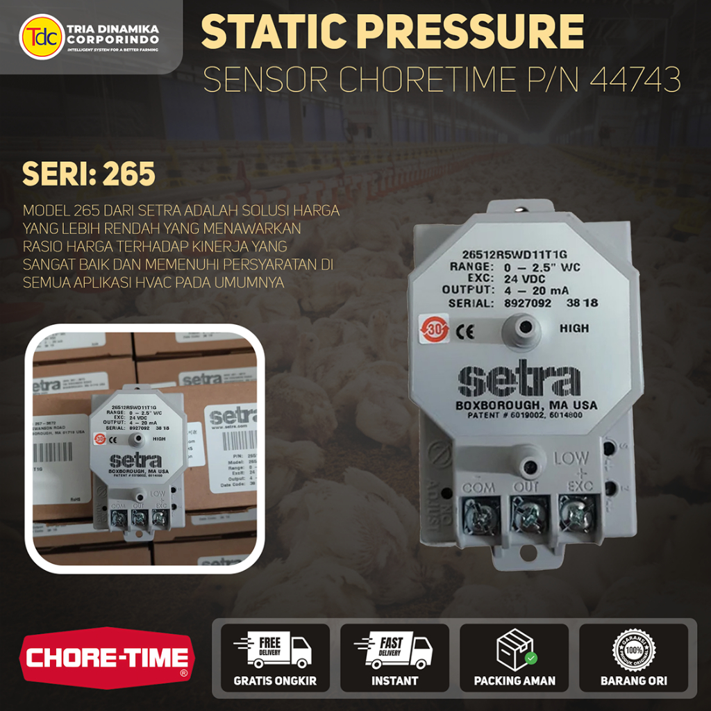Jual Static Pressure Sensor Choretime p/n 44743 - Alat Ternak Kandang ...