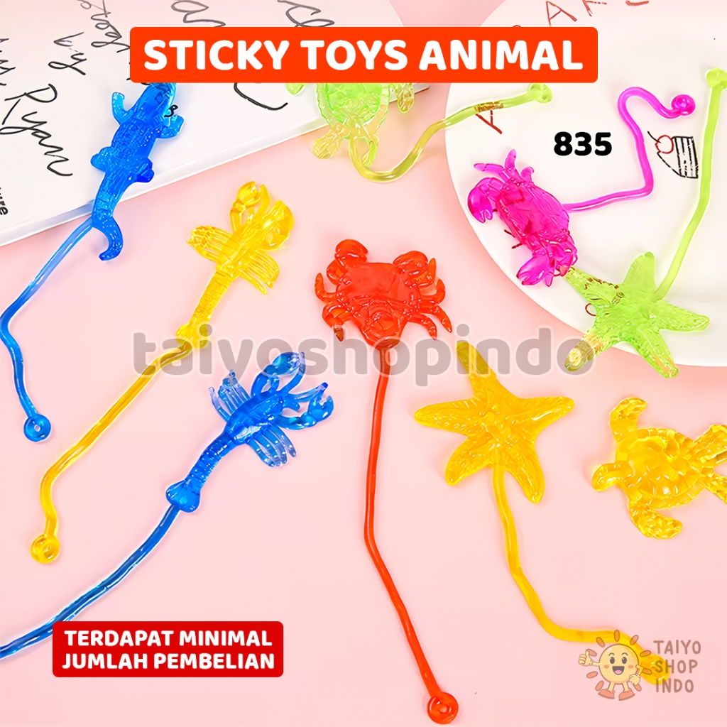 Jual TAIYO Sticky Toys Animal Palm Climbs Jelly Tempel Hewan Dinding ...