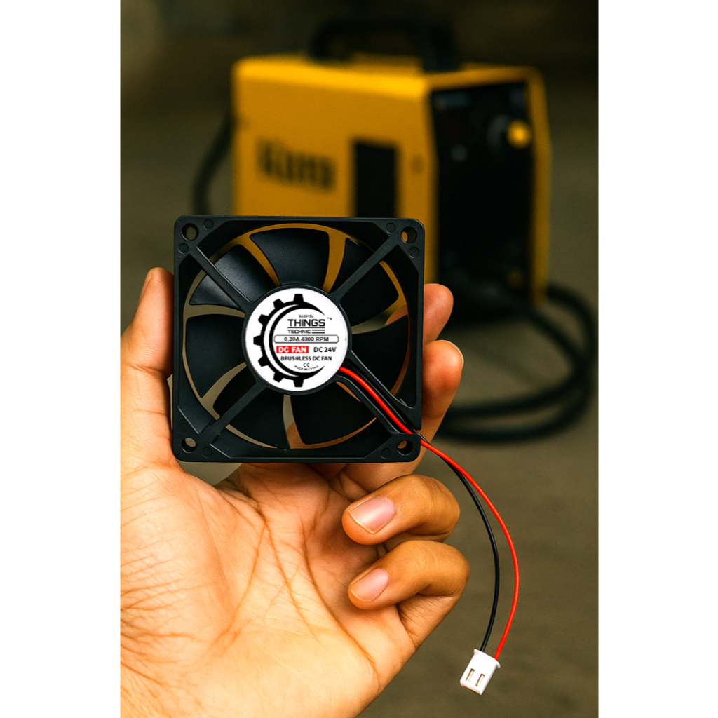 Jual Kipas Mesin Las DC 24V 7CM Fan Pendingin Box Panel Industri 7x7x2 ...