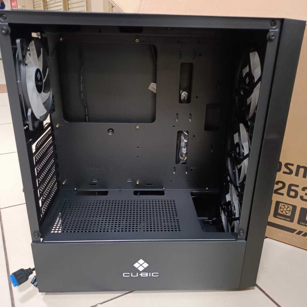Jual PC Case Gaming Cubic Cosmo S-2630 ATX Include 4 Fan RGB | Shopee ...