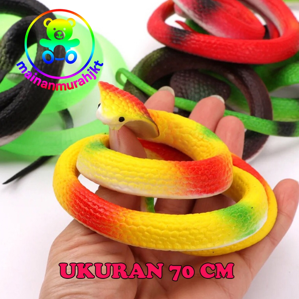 Jual MAINAN ANAK ULAR ULARAN KARET WARNA WARNI PANJANG 70cm | Shopee ...