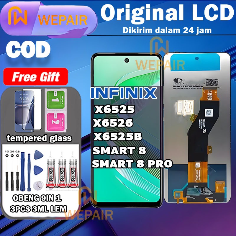 Jual LCD INFINIX X6525/X6526/SMART 8/SMART 8 PRO/X6525B Fullset Komplit ...