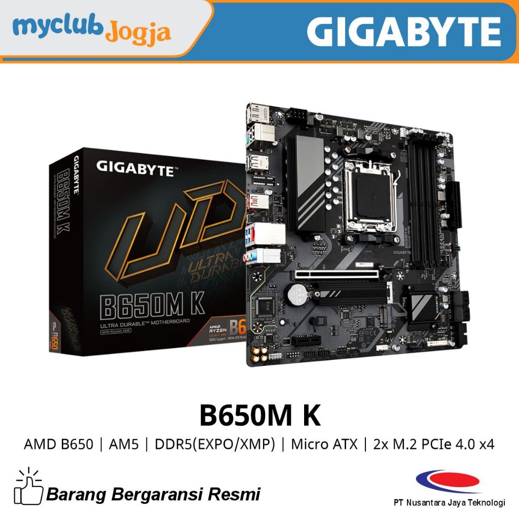 Jual GIGABYTE B650M K Motherboard AMD B650 AM5 DDR5 EXPO XMP M2 NVMe ...