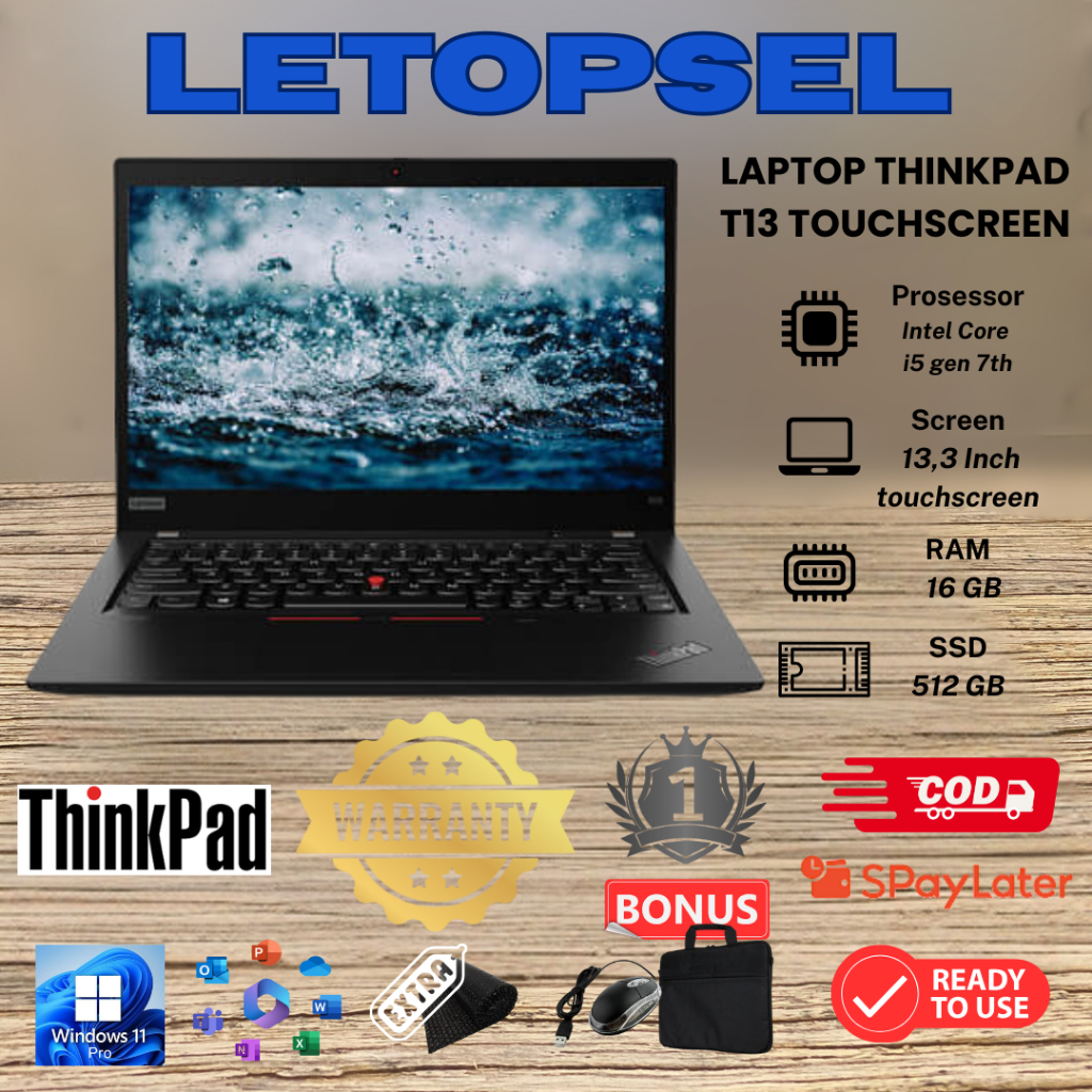 Jual Laptop Lenovo Thinkpad T13 i5 GEN 7 Touchscreen RAM 16GB/512SSD ...