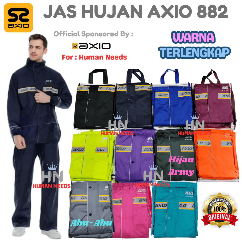 Jual Jas Hujan Axio 882 ORIGINAL/Mantel Axio Ori/Setelan Jas Ujan Axio ...