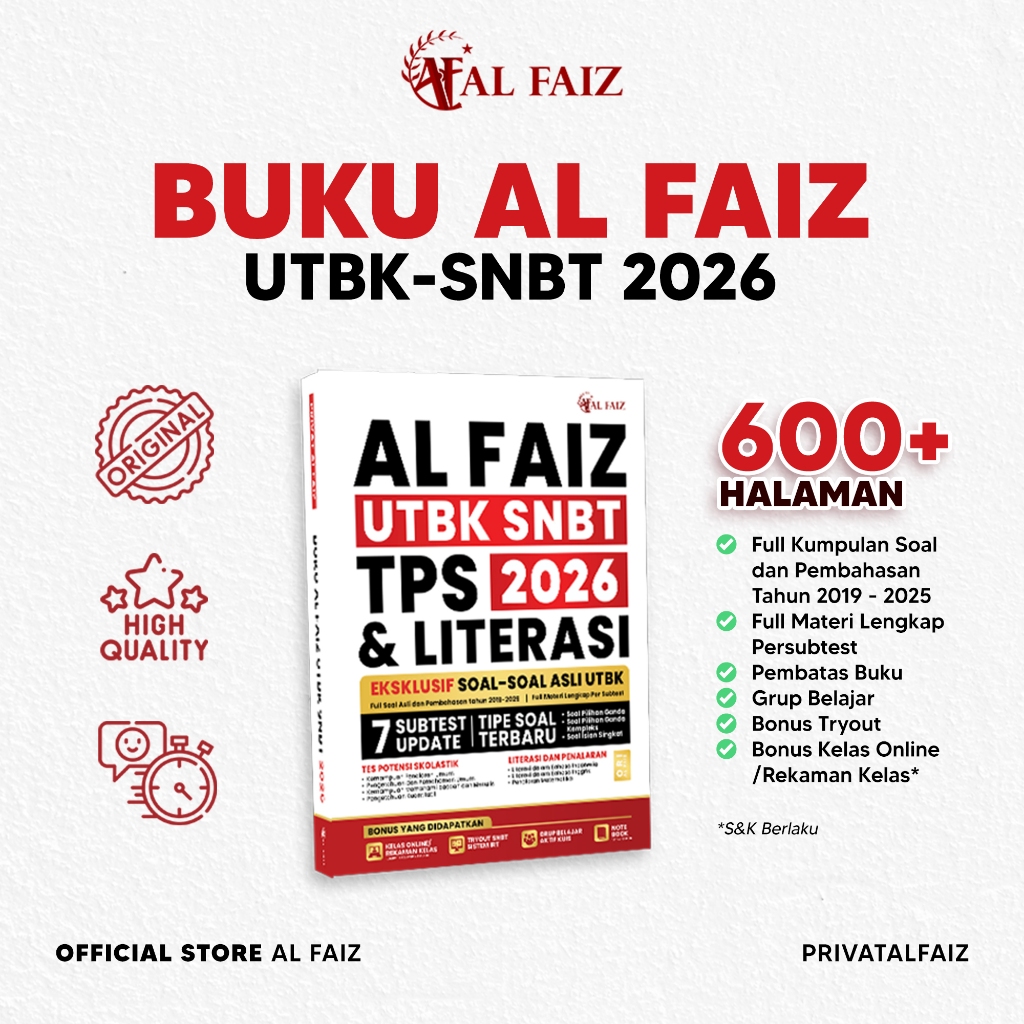 Jual Buku AL FAIZ UTBK SNBT 2026 TPS dan LITERASI | Shopee Indonesia