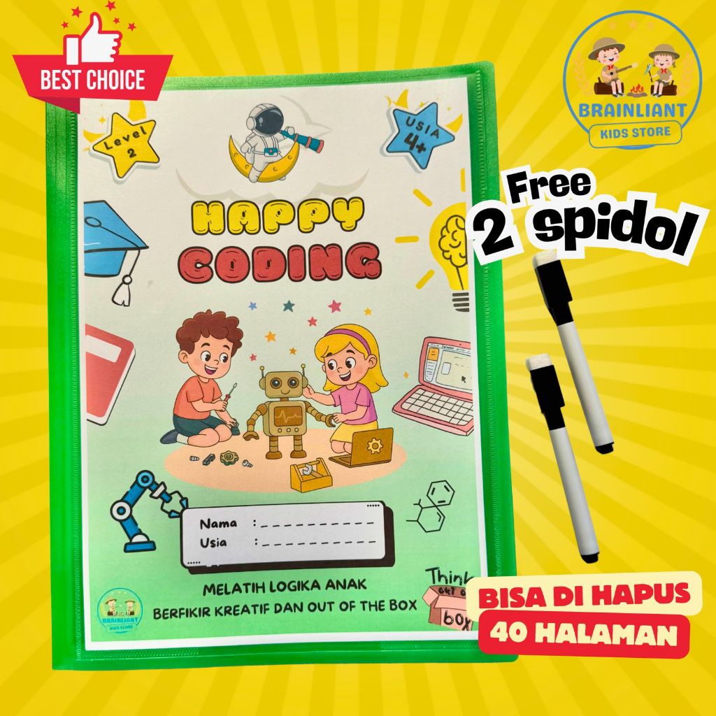Jual HAPPY CODING LEVEL 2 - Buku Coding Anak Usia 4+ Berisi 40 Halaman ...