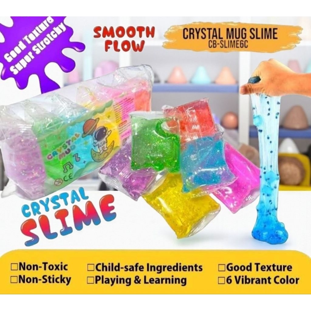 Jual MUD SLIME GLITTER ISI 6 PCS SNI | Shopee Indonesia