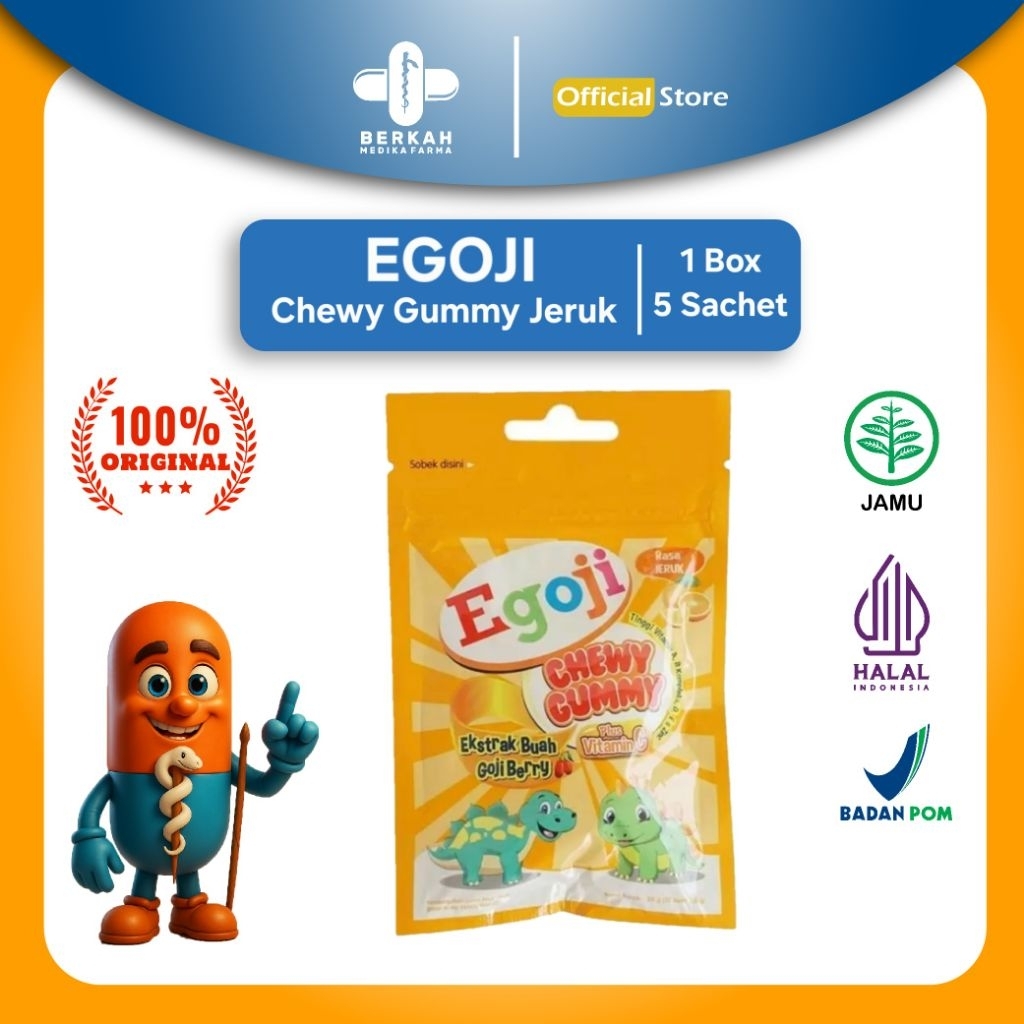 Jual EGOJI Chewy Gummy Rasa "JERUK" 1 Box isi 5 Sachet | Shopee Indonesia