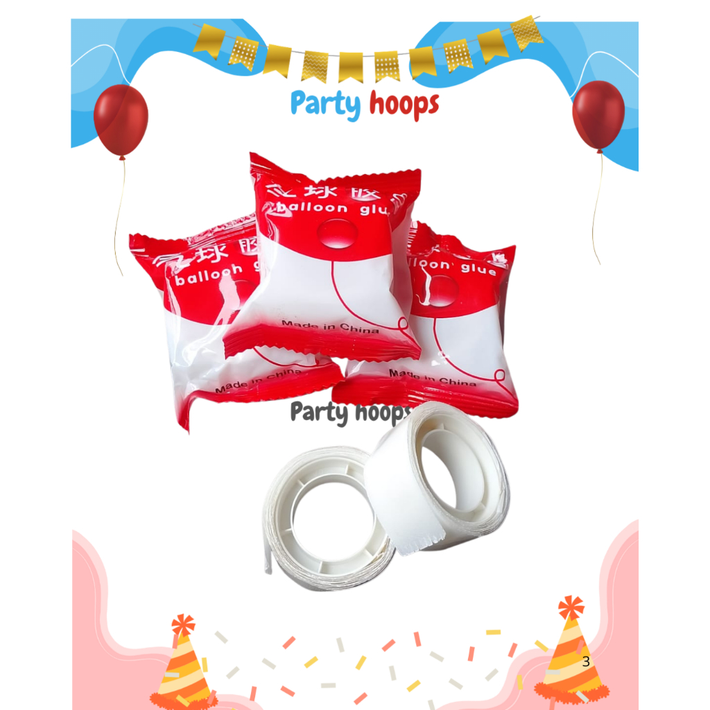 Jual Lem Balon 1 roll isi 100 dots Balloon Glue Dot Lem Balon Perekat ...