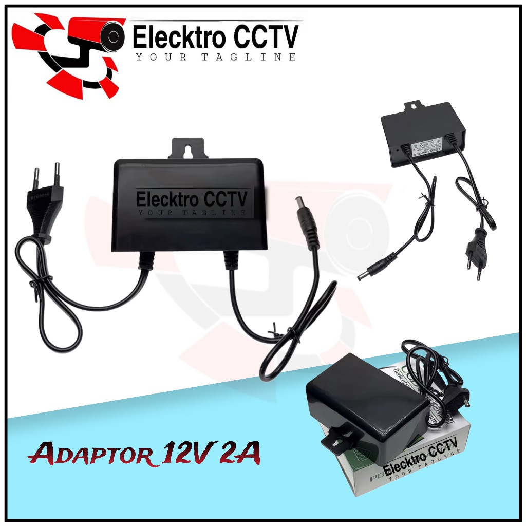 Jual Adaptor camera cctv 2a 12v waterproof lampu LED strip hias cctv 12 ...