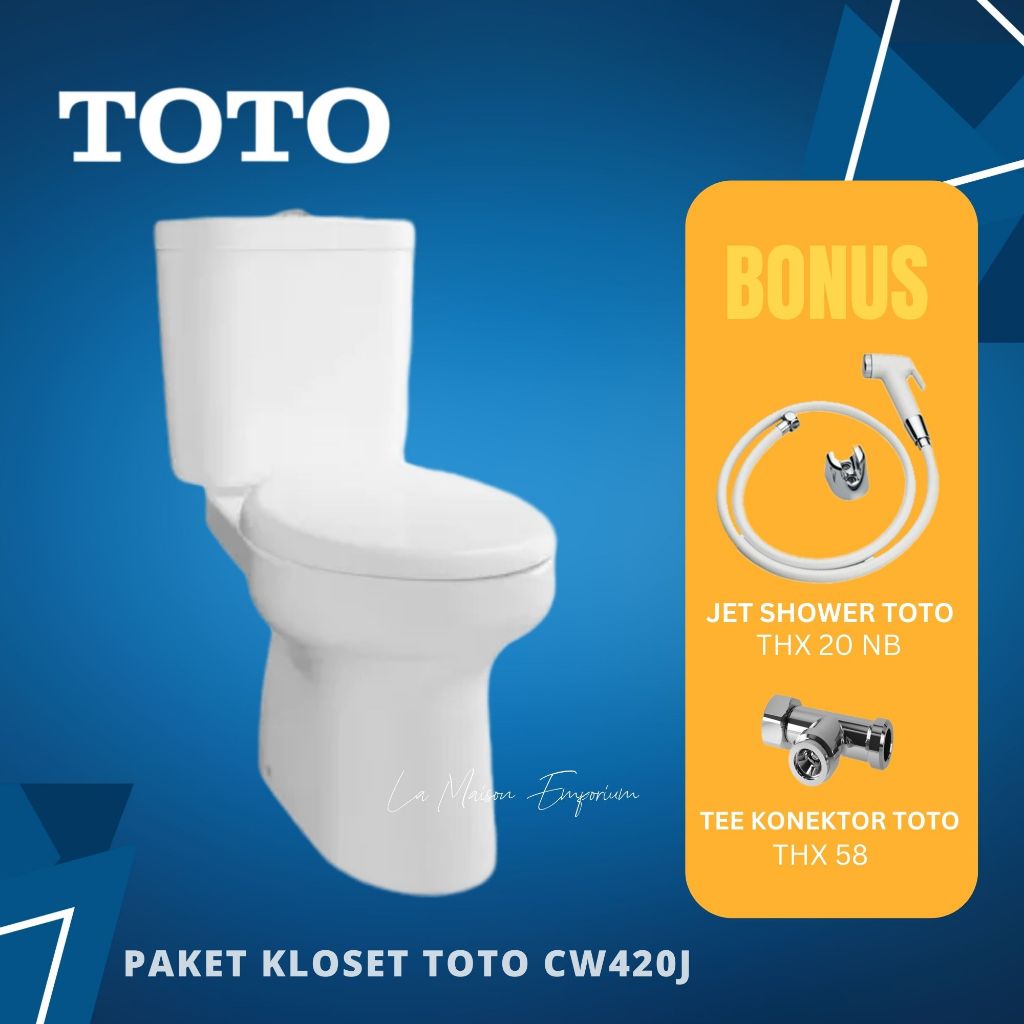 Jual PAKET PROMO KLOSET DUDUK TOTO CW420J LENGKAP JET SHOWER TOTO / CW ...