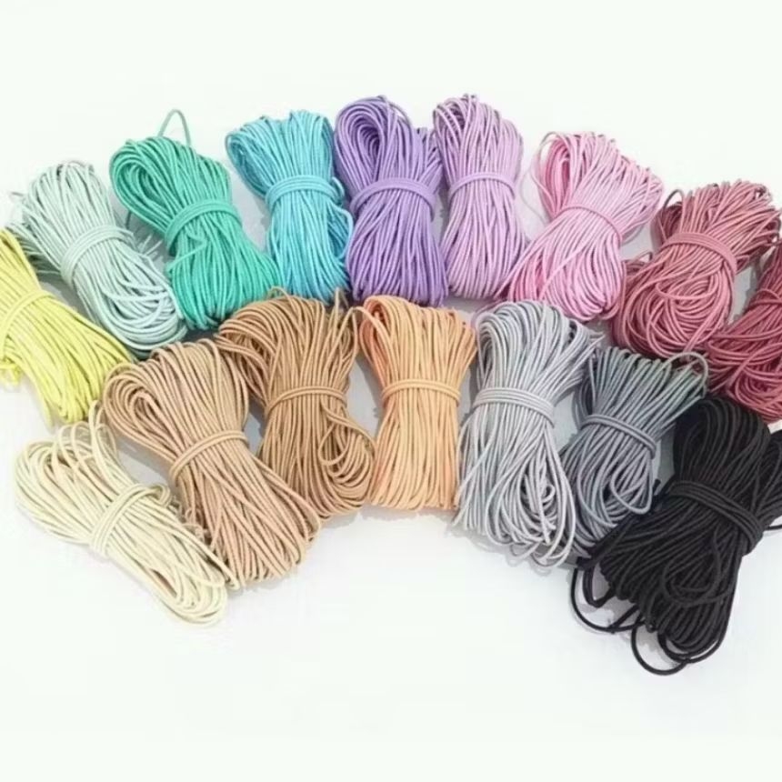 Jual Tali Karet Polos 2.5mm per 1 Meter Sengkelit Bahan Kuncir Rambut ...