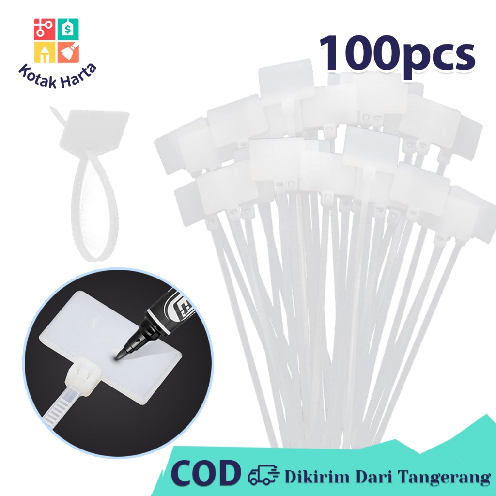 Jual 100pcs Name Tag Kabel Ties 150mm Label Ties Warna Untuk ...